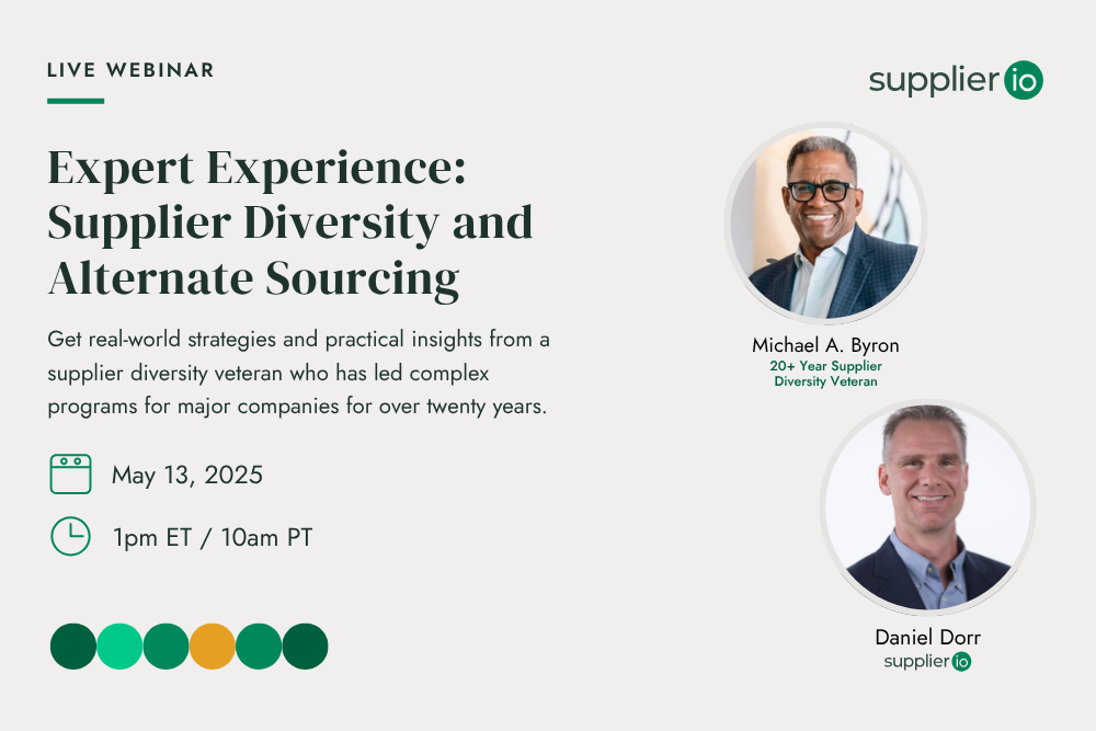 Expert Experience: Supplier Diversity and Alternate Sourcing